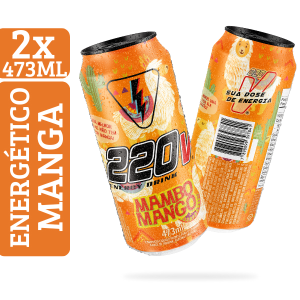 Energético 220v Mambo Mango 473ml (2un) | Shopee Brasil