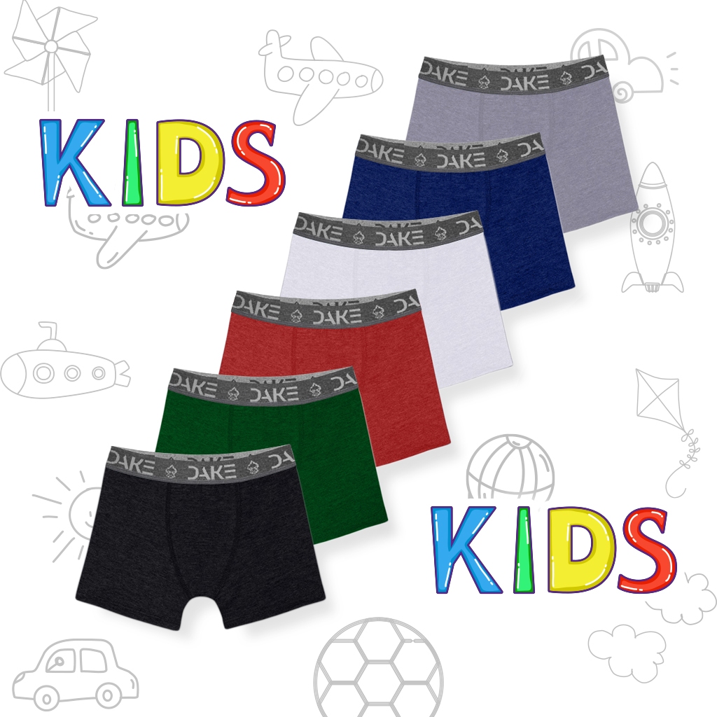 Kit 5 Cuecas Infantil Algodão Boxer Box Kids | Shopee Brasil