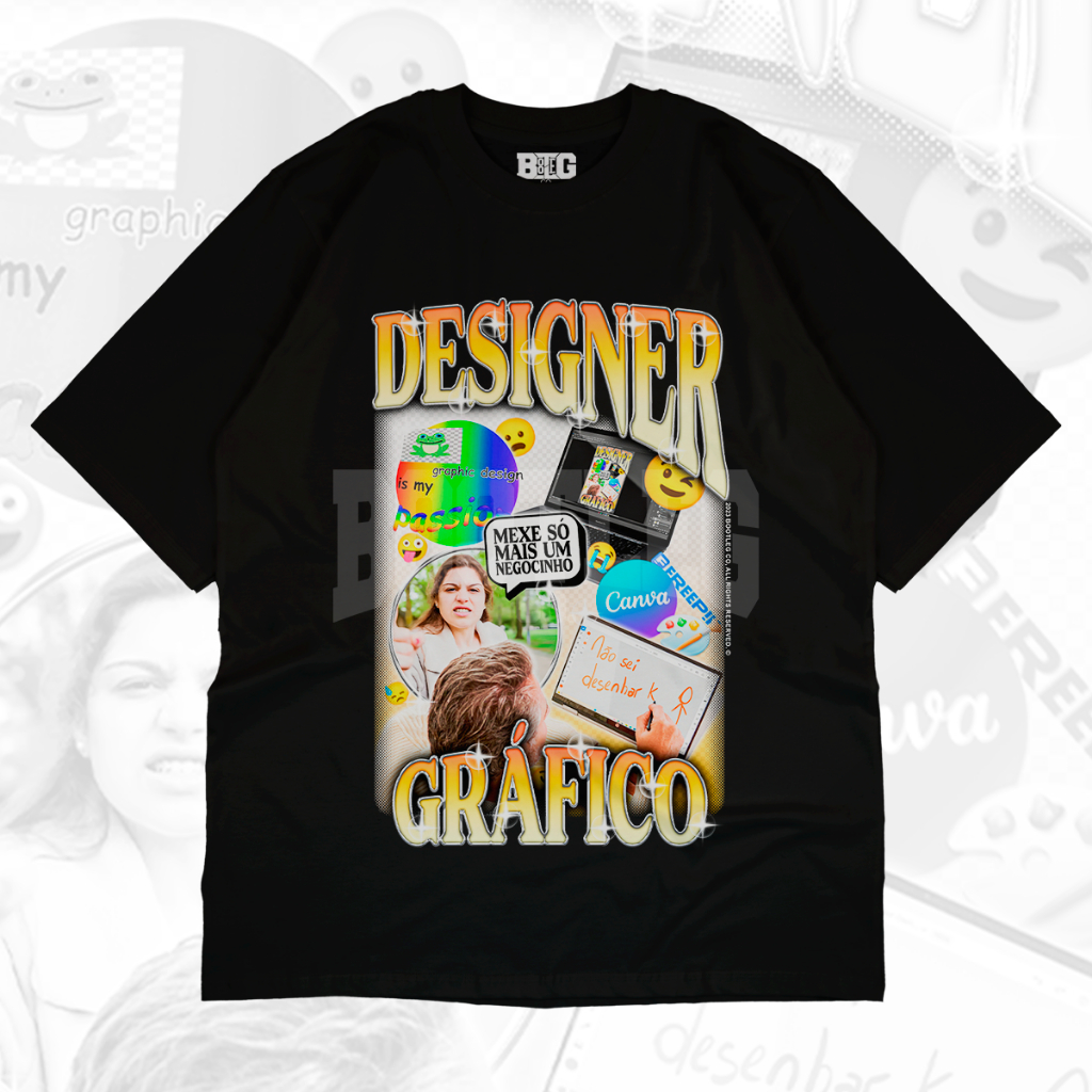 Camisa OVERSIZED Design Gráfico Designer Photoshop Curso Faculdade ...