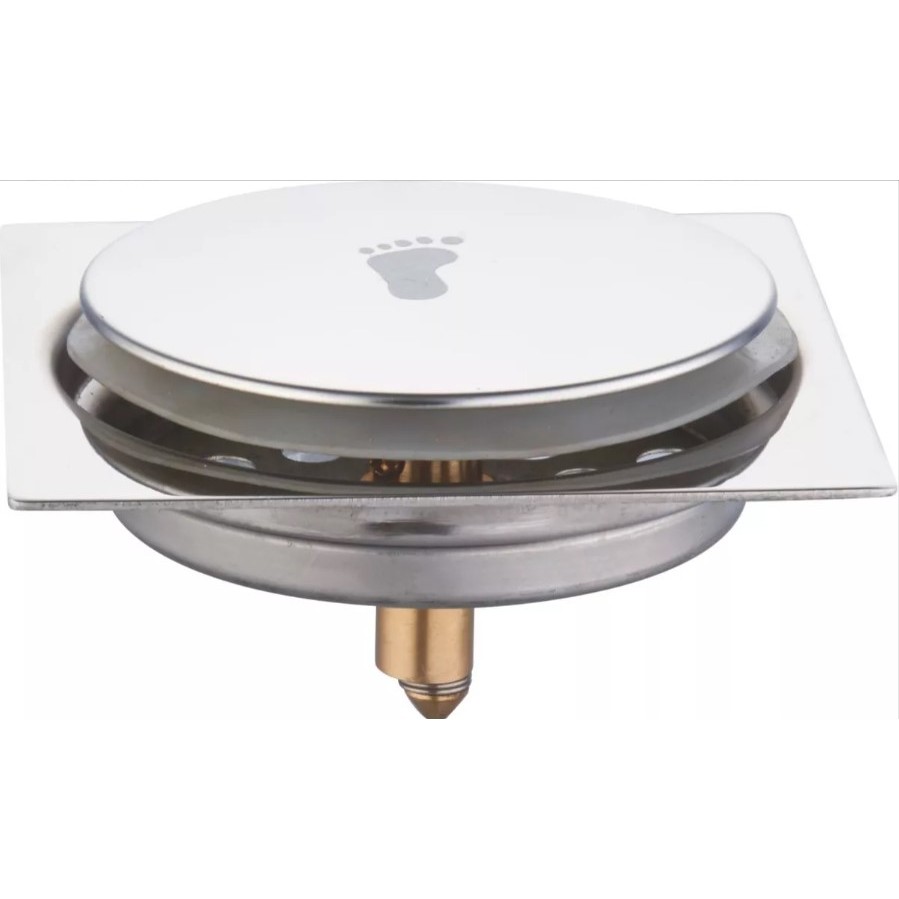 Ralo De Inox Clic 15 x 15 Com Grelha - Ralo Para Banheiro | Shopee Brasil