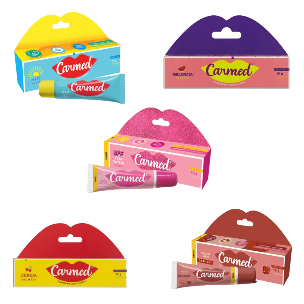 Kit Hidratante Labial Carmed 5 Sabores 10gr Cimed | Shopee Brasil