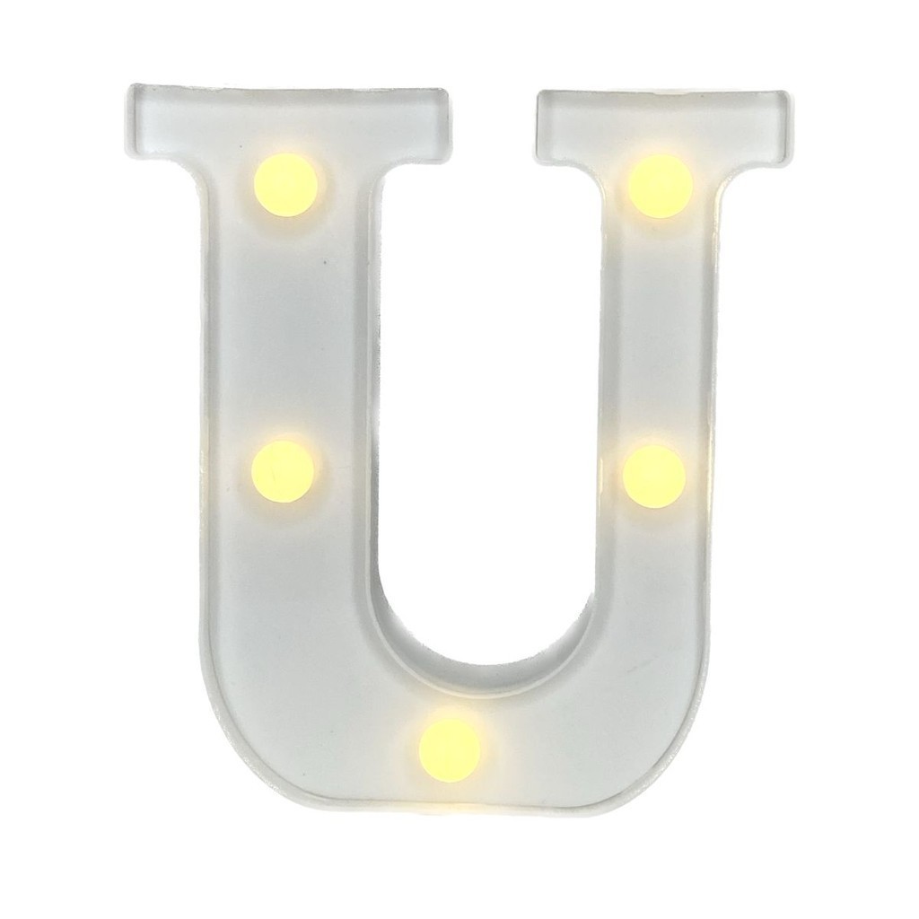Letra Led Luminária 3D Decorativa Branco 16CM A-Z | Shopee Brasil
