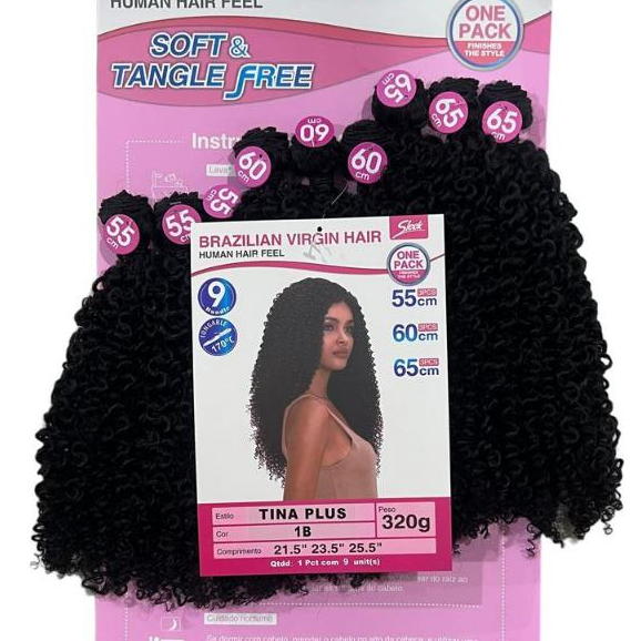 Cabelo Tela Orgânica Bio Vegetal Cacheado Afro Tina Plus 320g Sleek | Shopee Brasil