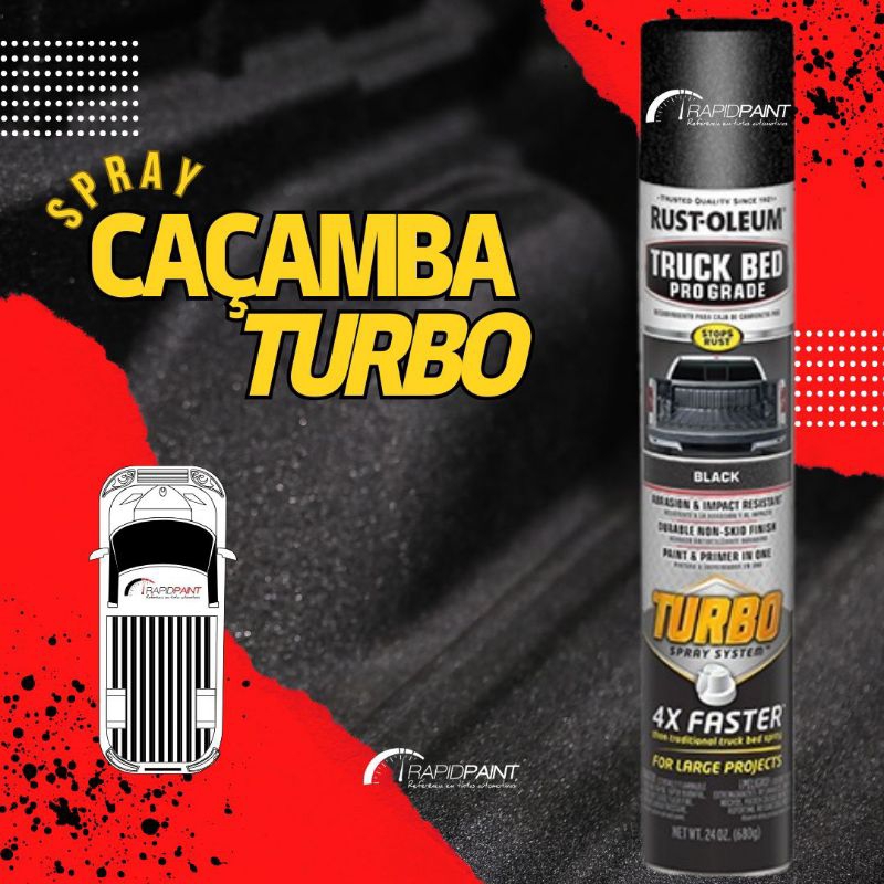SPRAY TINTA PROTETORA DE CACAMBA PICK-UP "TUBO BIG" TURBO 680 Grs TRUCK BED - RUST OLEUM ...