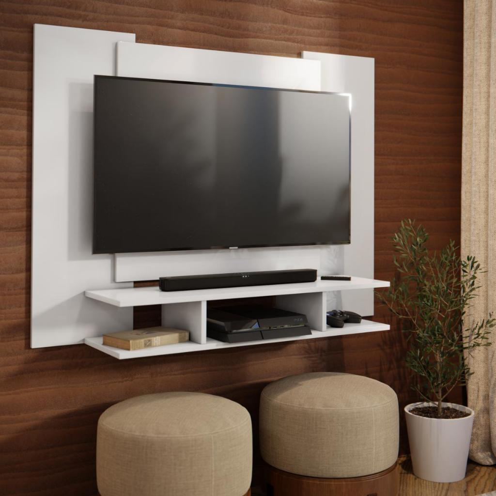 painel suspenso para tv quarto com nicho painel para tv 50 polegadas ...