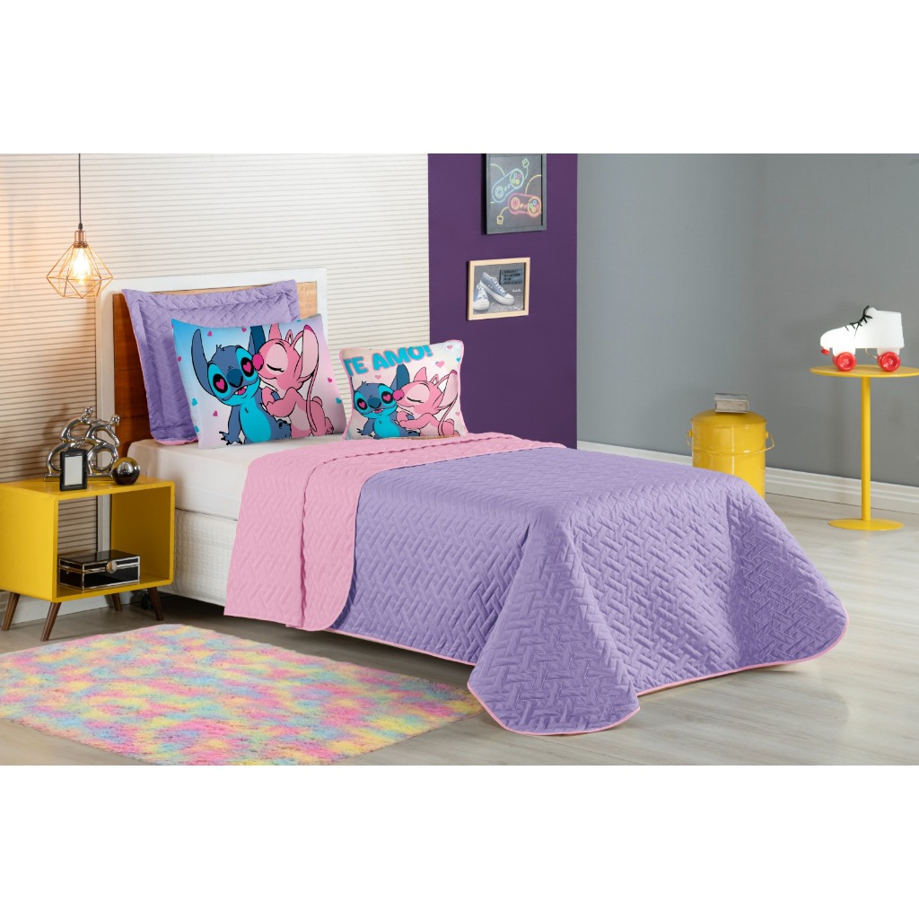 Colcha Cobre Leito Edredom Solteiro 5 Peças Matelado Quarto Menina ...