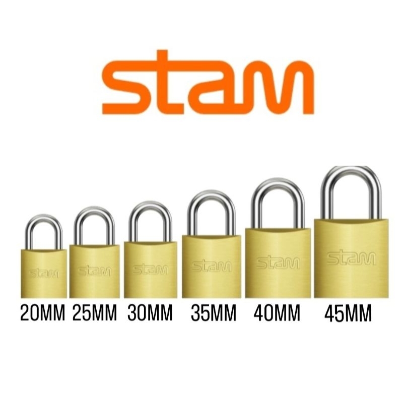 Cadeado Stam 20mm, 25mm, 30mm, 35mm, 40mm e 45mm Tamanhos Variados | Shopee Brasil