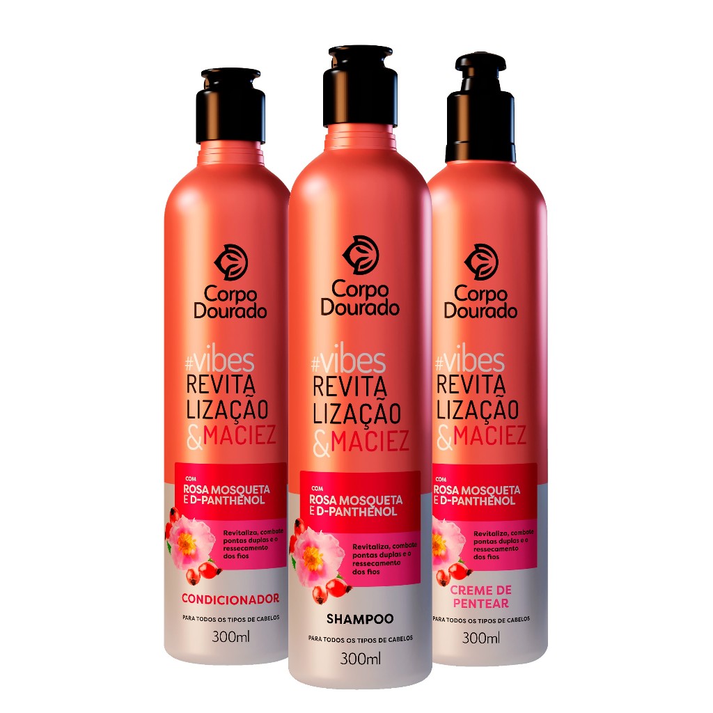 Shampoo, Condicionador e Creme de Pentear Revitalização & Maciez Linha ...