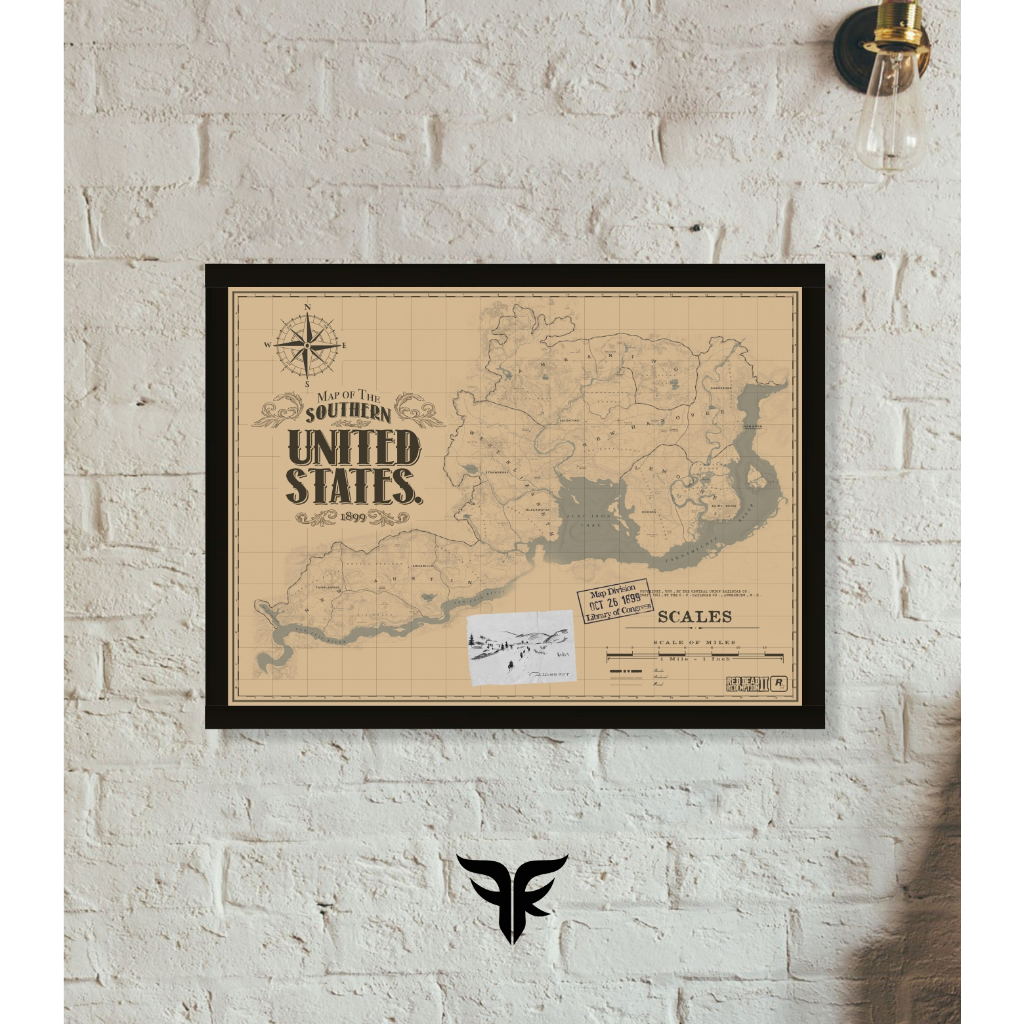 Quadro Mapa Red Dead Redemption 2 | Shopee Brasil