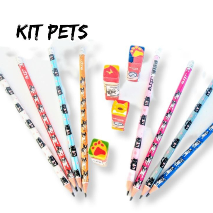 Kit Lápis Pet preto com borracha cubo. | Shopee Brasil