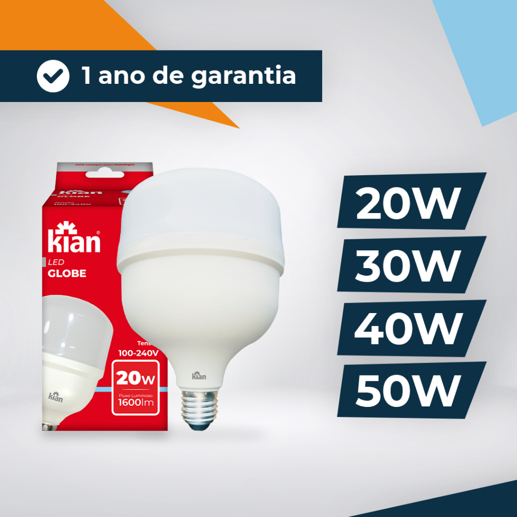 Lâmpada Bulbo Super LED Branca 20w 30w 40w 50w | Shopee Brasil