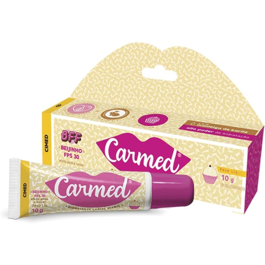 Hidratante Labial Carmed Sabor Beijinho BFF 10g FPS30 - Efeito Gloss e Incolor | Shopee Brasil