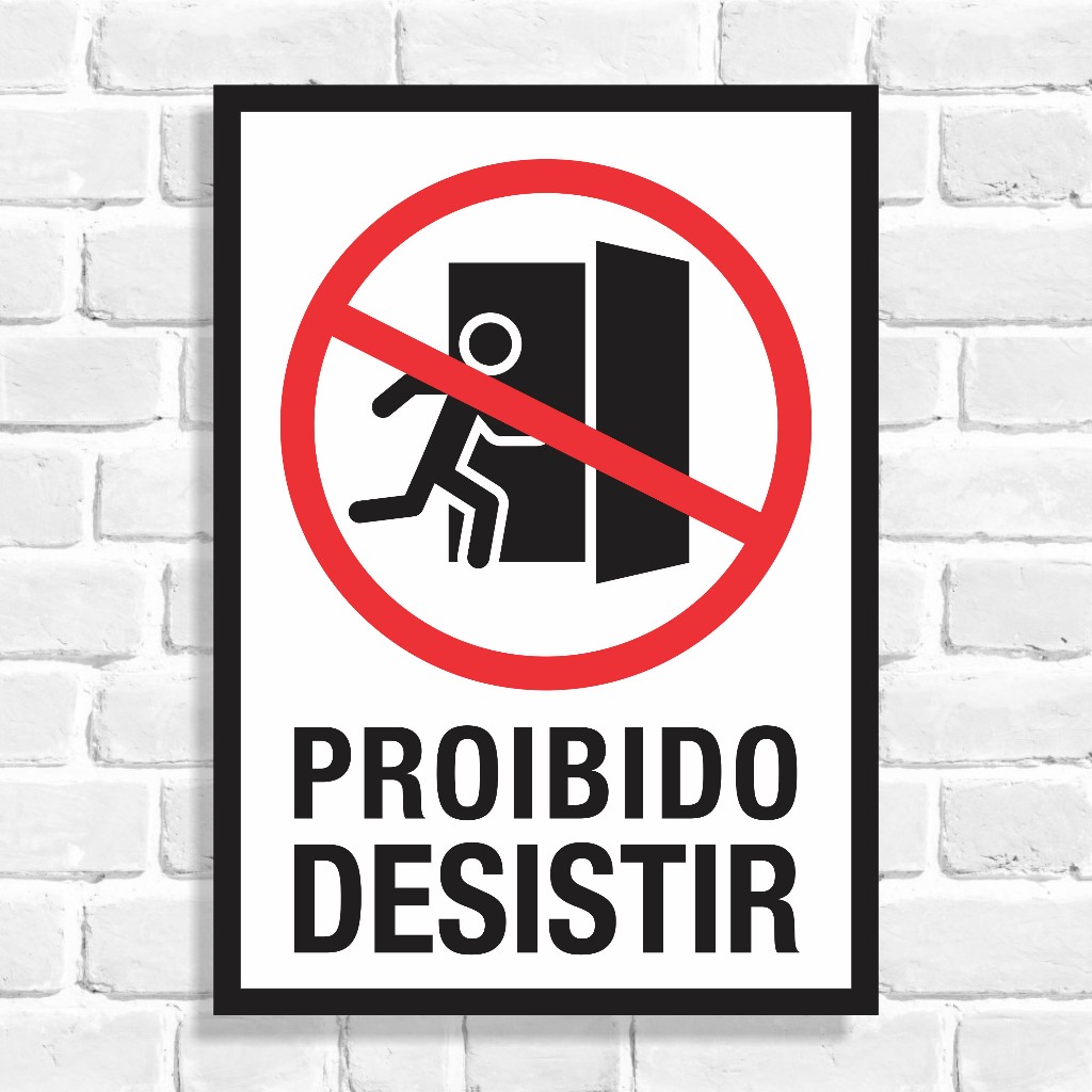 Quadro Decorativo Proibido Desistir | Shopee Brasil