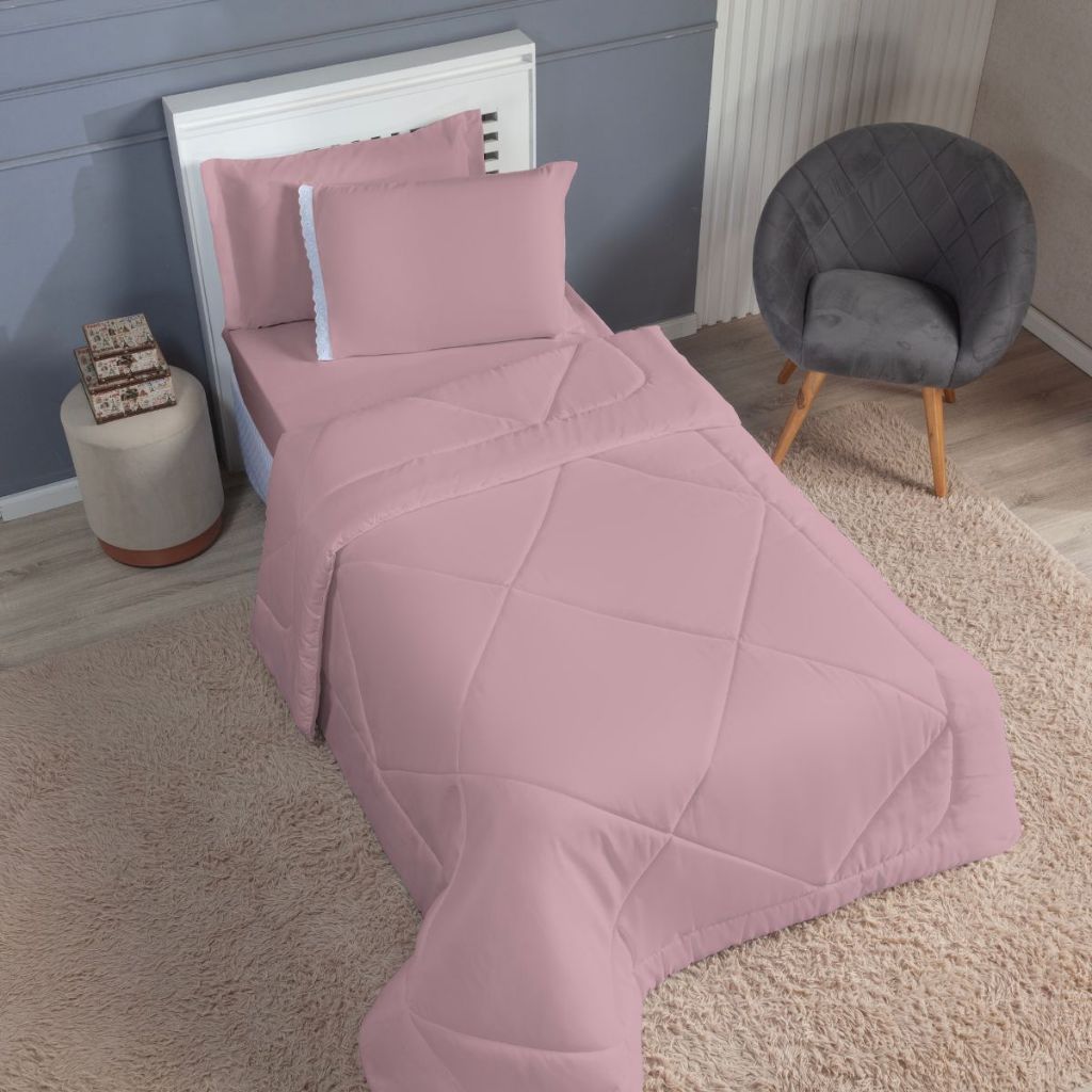 Edredom Conjunto Cama Box Dupla Face Tamanho Solteiro Macio Premium ...