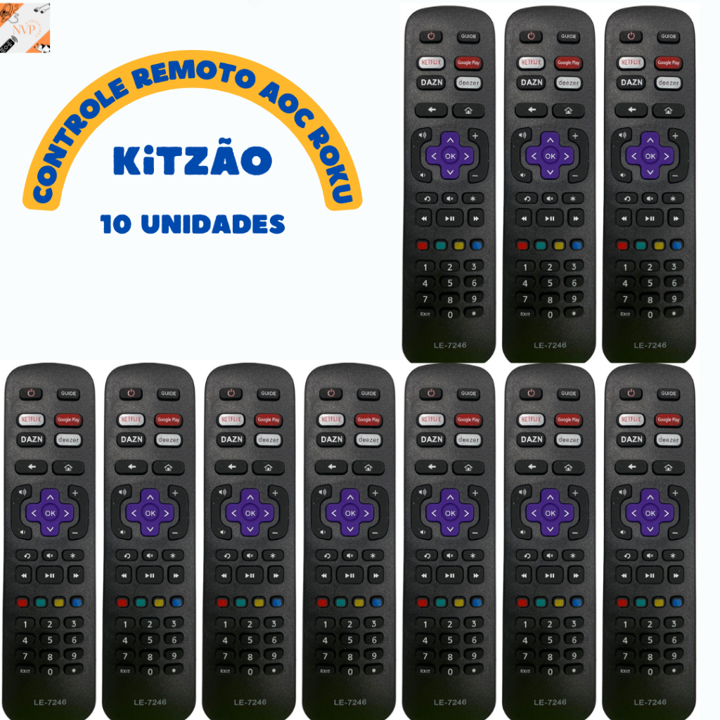 KIT 10 PEÇAS CONTROLE REMOTO COMPATÍVEL A O C ROKU 9091 | Shopee Brasil