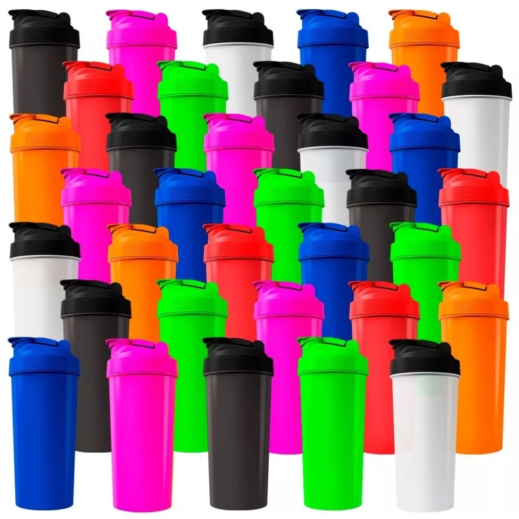 Coqueteleira Shaker com Mola Blender - Garrafa Lisa para Academia / Treino - Diversas Cores ...