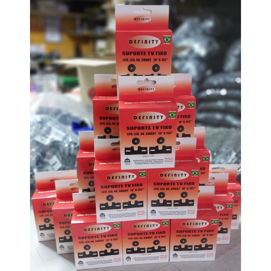 Kit 10 Suporte Tv Fixo Lcd Led R 2304 Definity | Shopee Brasil