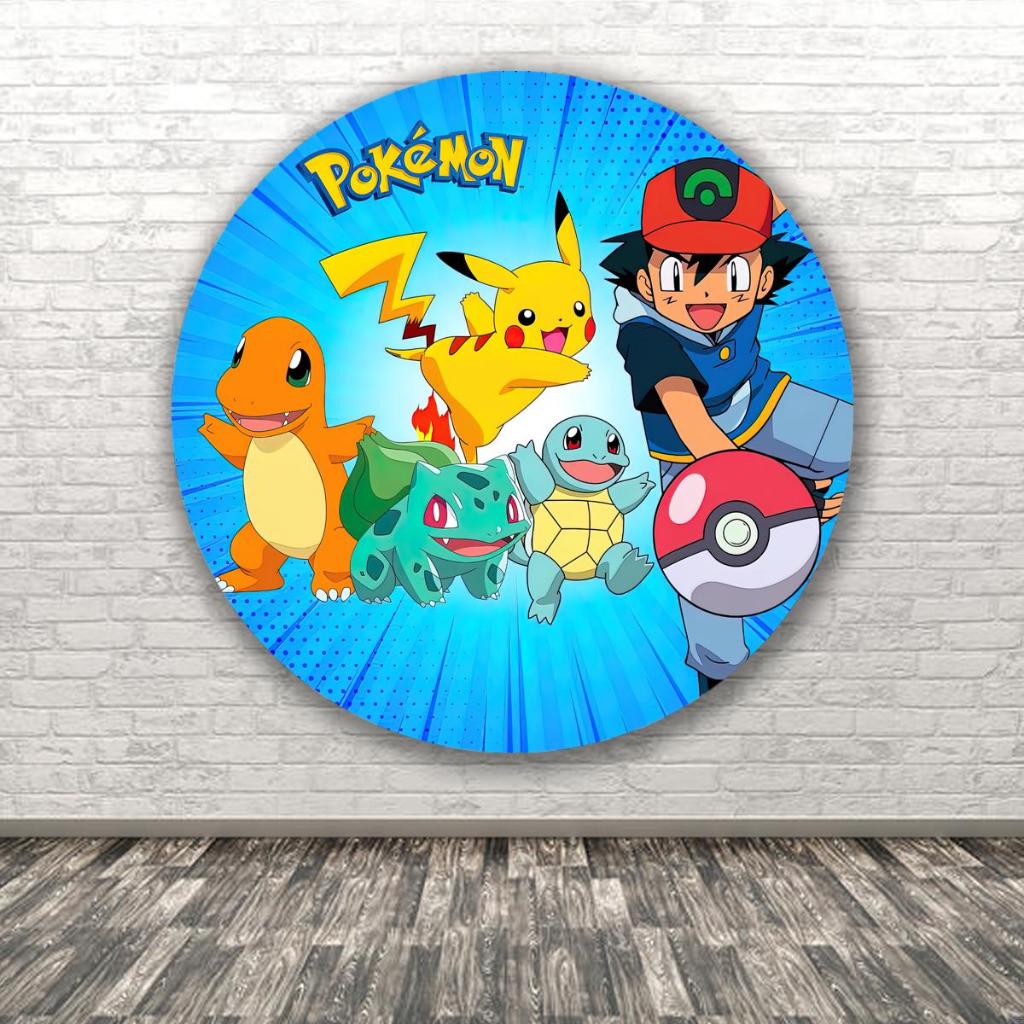 Capa Para Painel Redondo Tematico Pokemon Chrizard Pikachu Menino ...