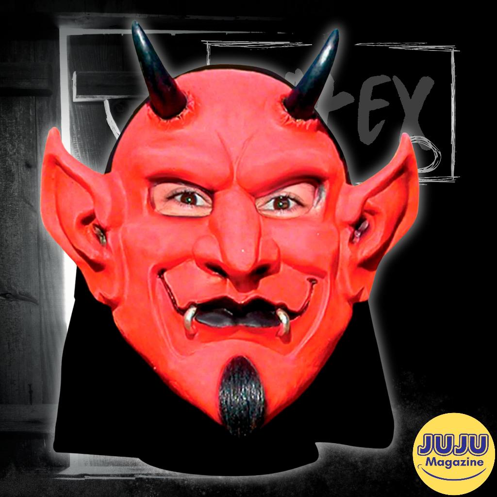 Máscara Latex mascara terror Diabo sorrindo Rosto com espinhos Lucifer ...