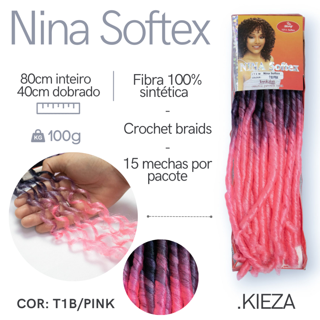 Cabelo Sintético Cacheado Nina Softex Para Crochet Braids Mega Hair ...