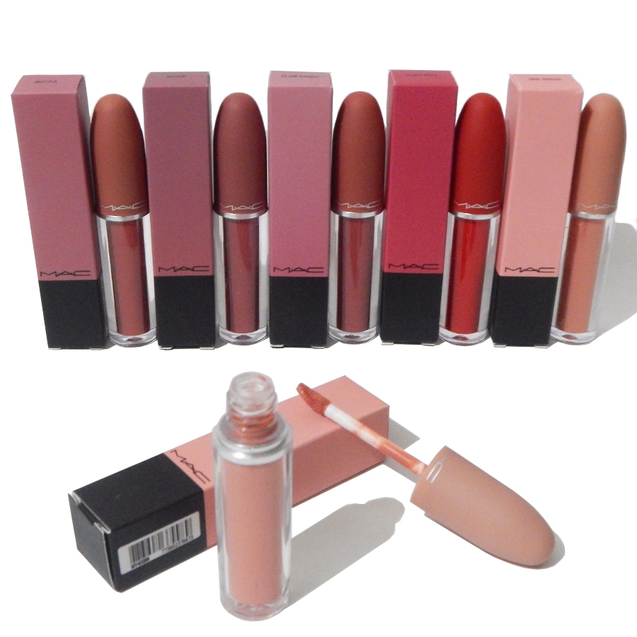 Batom MAC Líquido Matte Retro Lip Gloss Ruby Woo Please Me Cosmo Angel ...