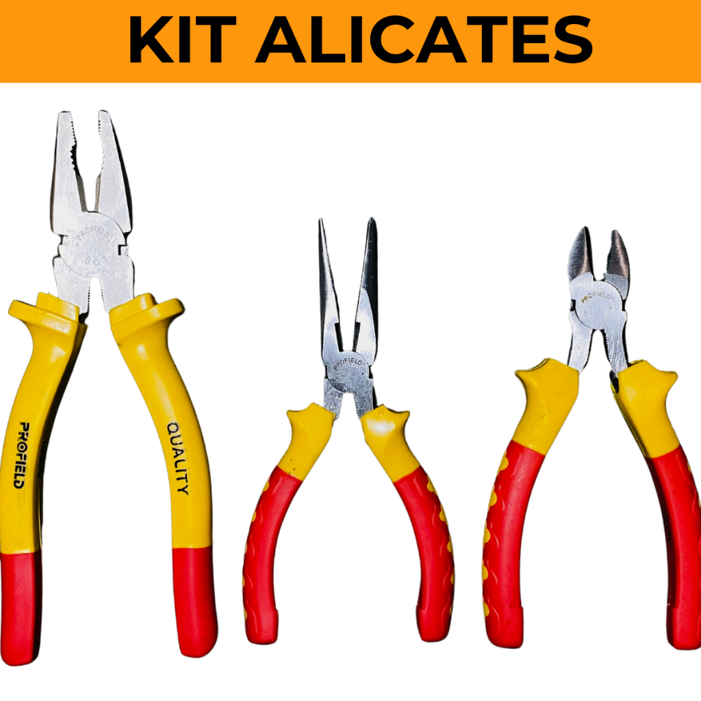 Kit Alicate Universal 1000V Profissional Isolado Aço - Com 8 Polegadas ...