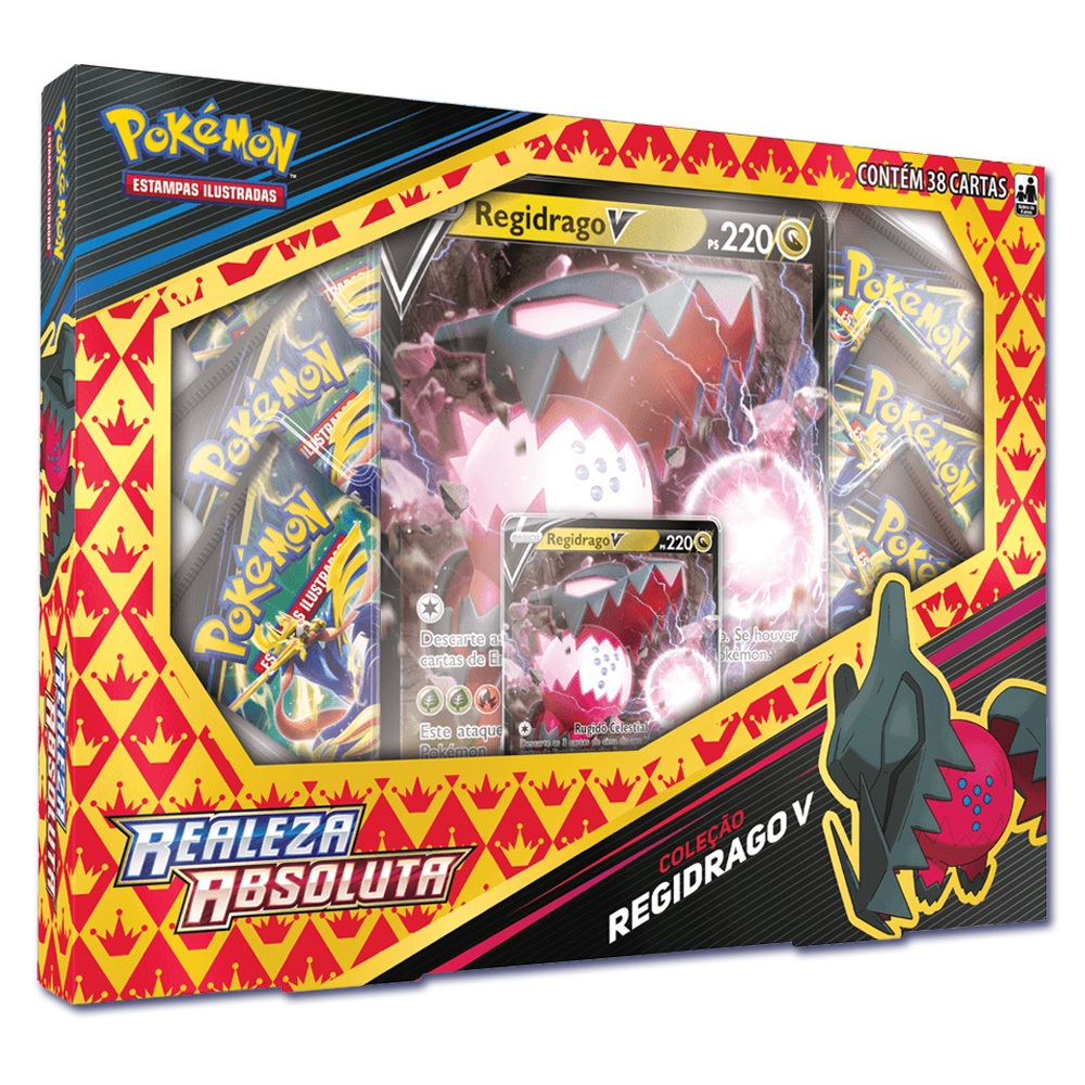 Box Cartas Pokémon Realeza Absoluta Coleção Regidrago V | Shopee Brasil