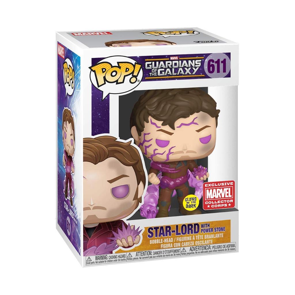 Funko Pop Star-Lord With Power Stone 611 Glow Marvel Collector Corps ...