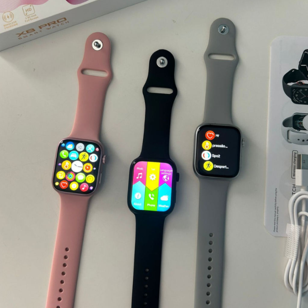 Smartwatch X8 Pro 45mm App WearfitPro Coloca Foto Faz e Recebe Chamadas ...