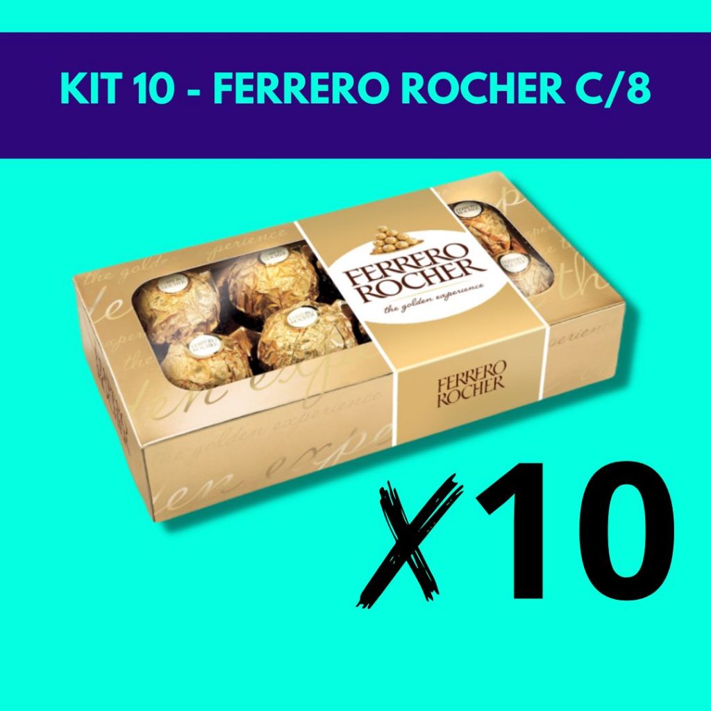 Bombom Ferrero Rocher T8 - Kit c/10 | Shopee Brasil