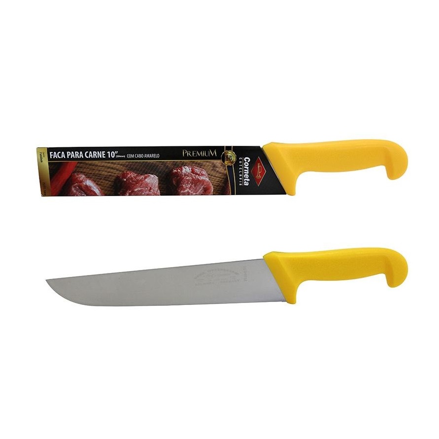 Faca Cozinha Carne Churrasco Inox 10 Polegadas Profissional Cabo ...
