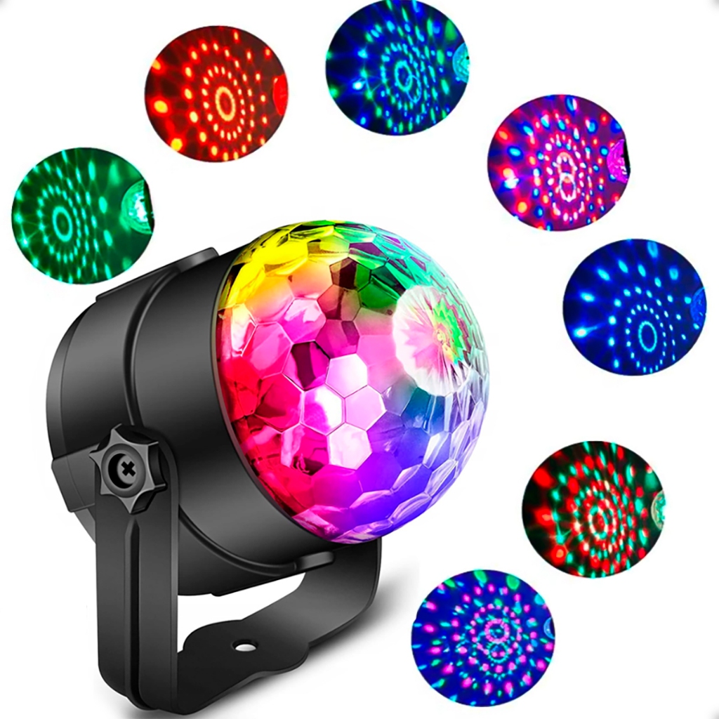 Luminaria Globo Mini Rotativo Rgb Led Party Light Luzes Giratórias | Shopee Brasil