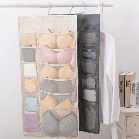 Cabide Organizador De Guarda Roupas Com 30 Bolsos Sutia Calcinha Cueca Meia Sapato | Shopee Brasil