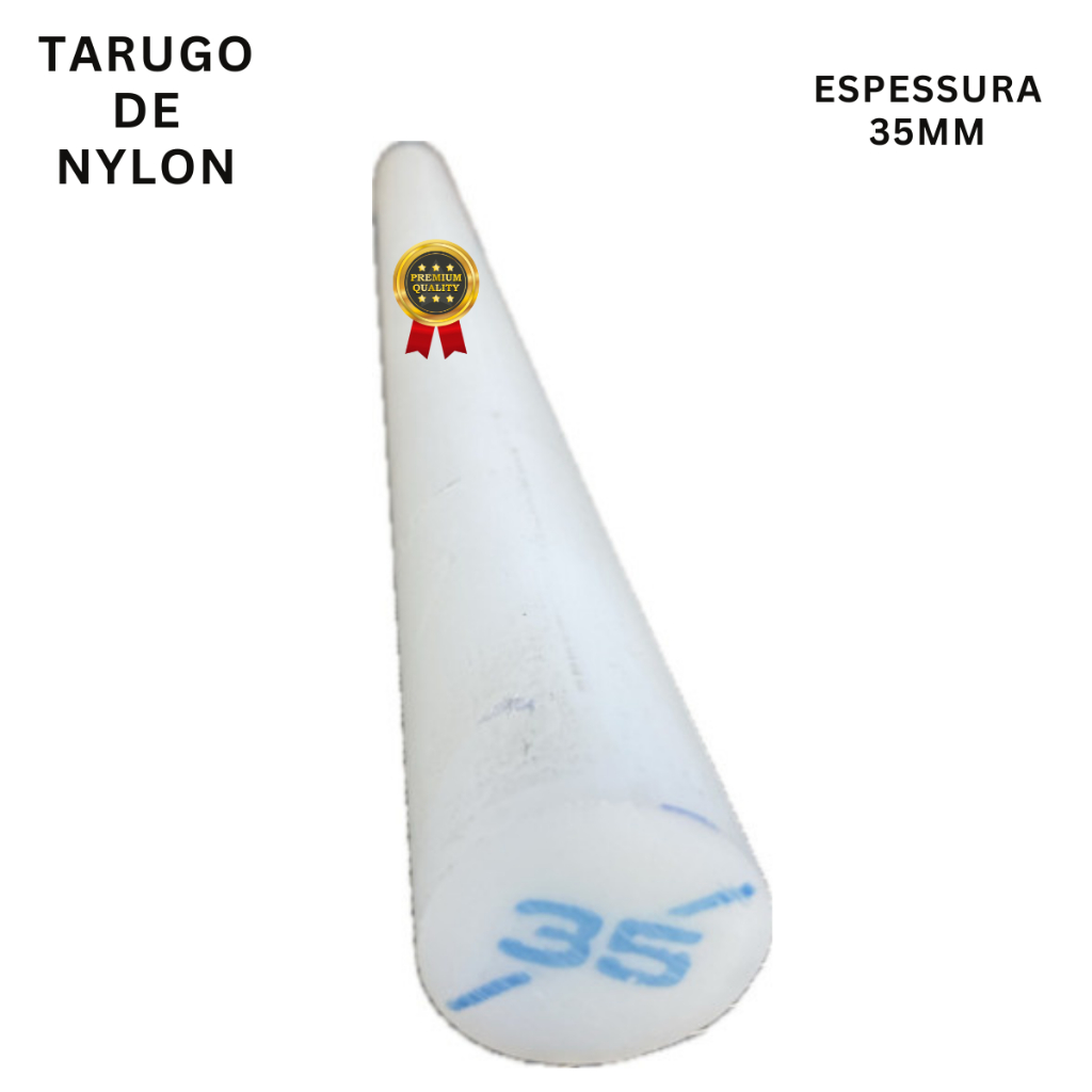 Tarugo De Nylon 35mm X 500mm Branco Barra Tecnil Poliamida Plastico ...