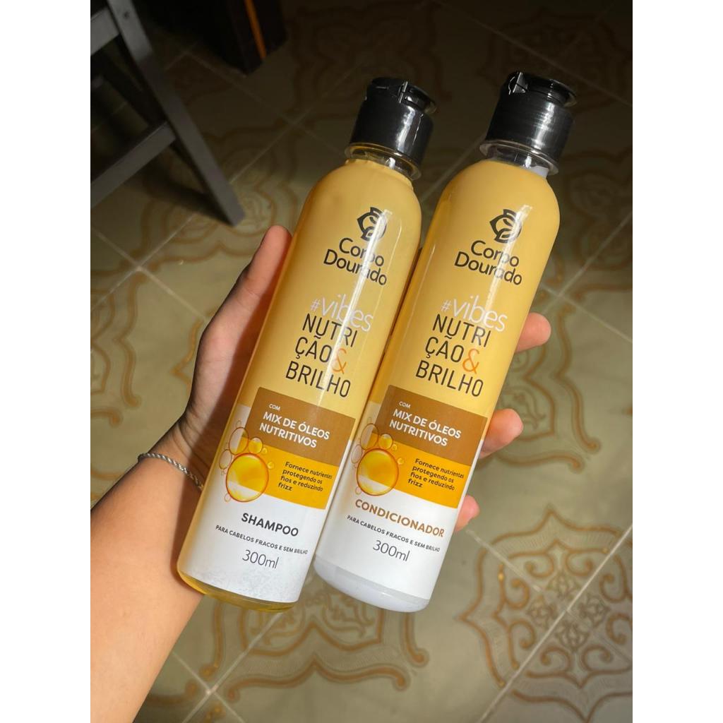 Kit Shampoo + Condicionador Nutrição e brilho Corpo Dourado | Shopee Brasil
