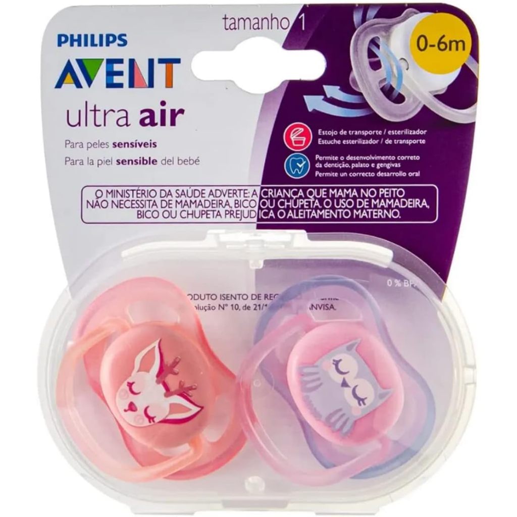 Chupeta Ultra Air Dupla Coruja E Cervo 0-6M - Philips Avent | Shopee Brasil