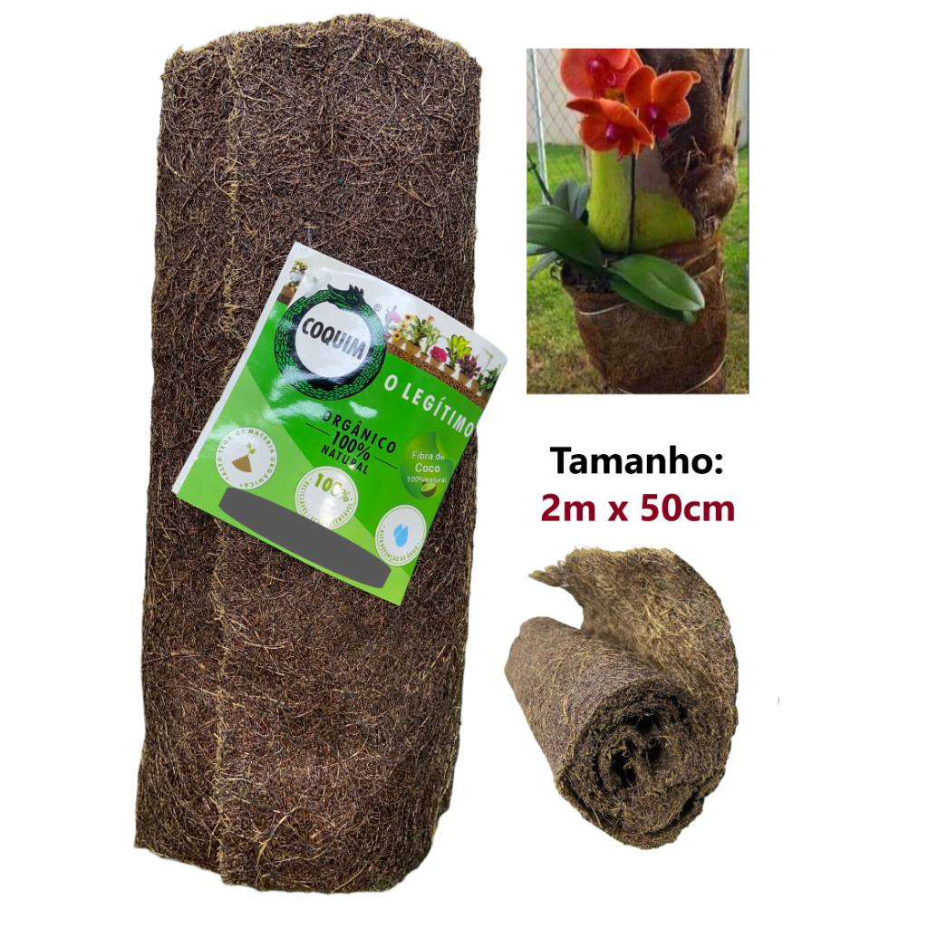 Manta Fibra de Coco Orgânico 100% Natural - Orquídeas Alporquia Plantio ...