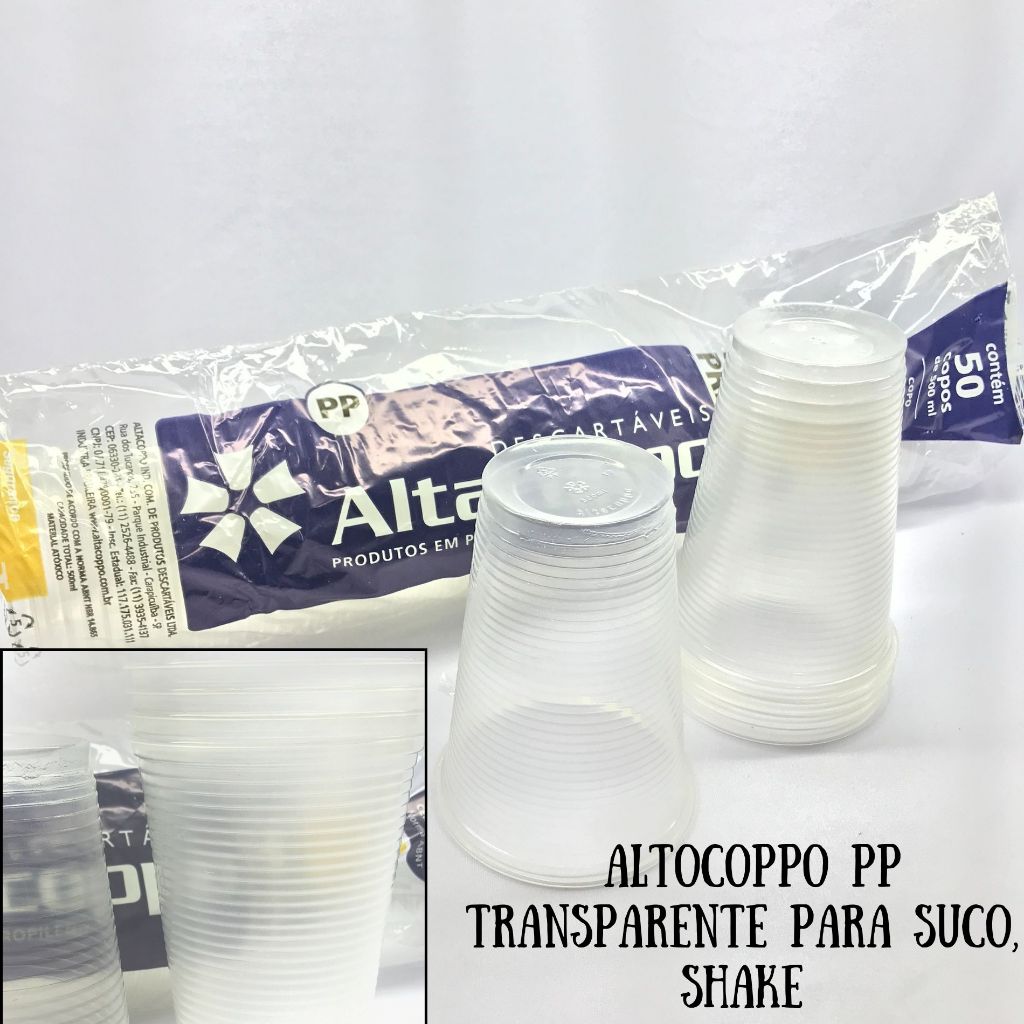 ALTACOPPO DE 500 ML PARA SUCO, BEBIDAS COPO PLASTICO PP TRANSPARENTE | Shopee Brasil