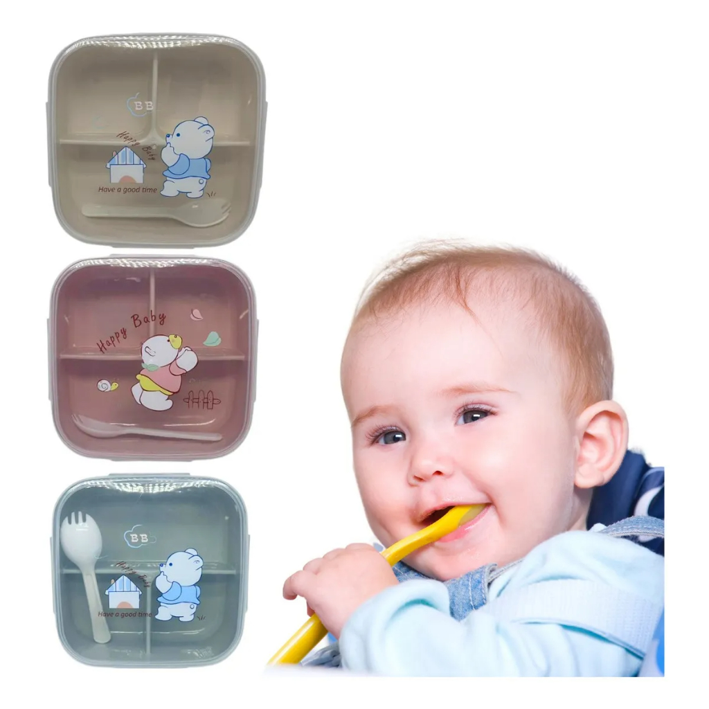 Lancheira Plastica Infantil com Divisória e Trava | Shopee Brasil