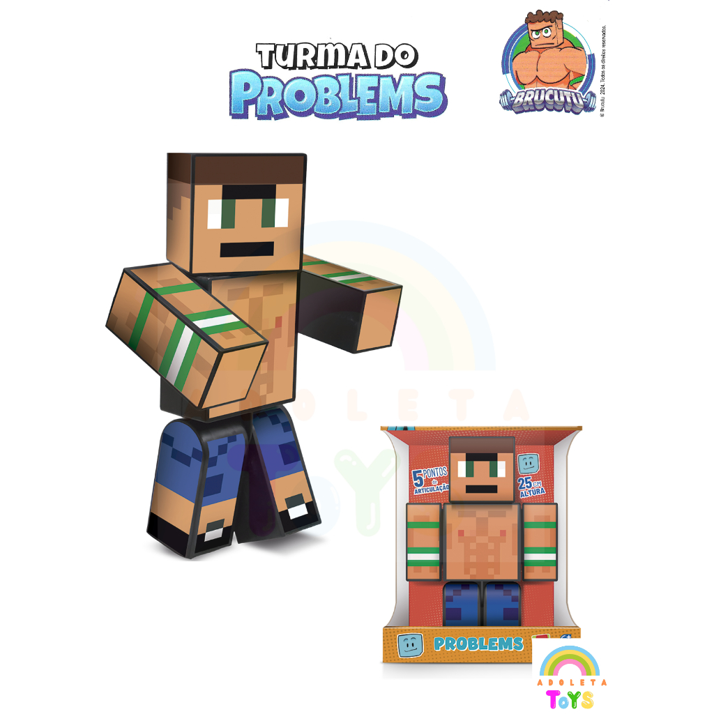 Boneco Brucutu Turma do Problems 25 cm Minecraft | Shopee Brasil