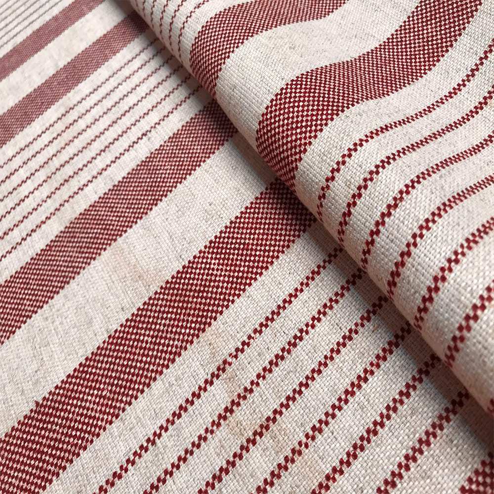 Tecido Linho Estampado Listrado 1m X 1,40m | Shopee Brasil