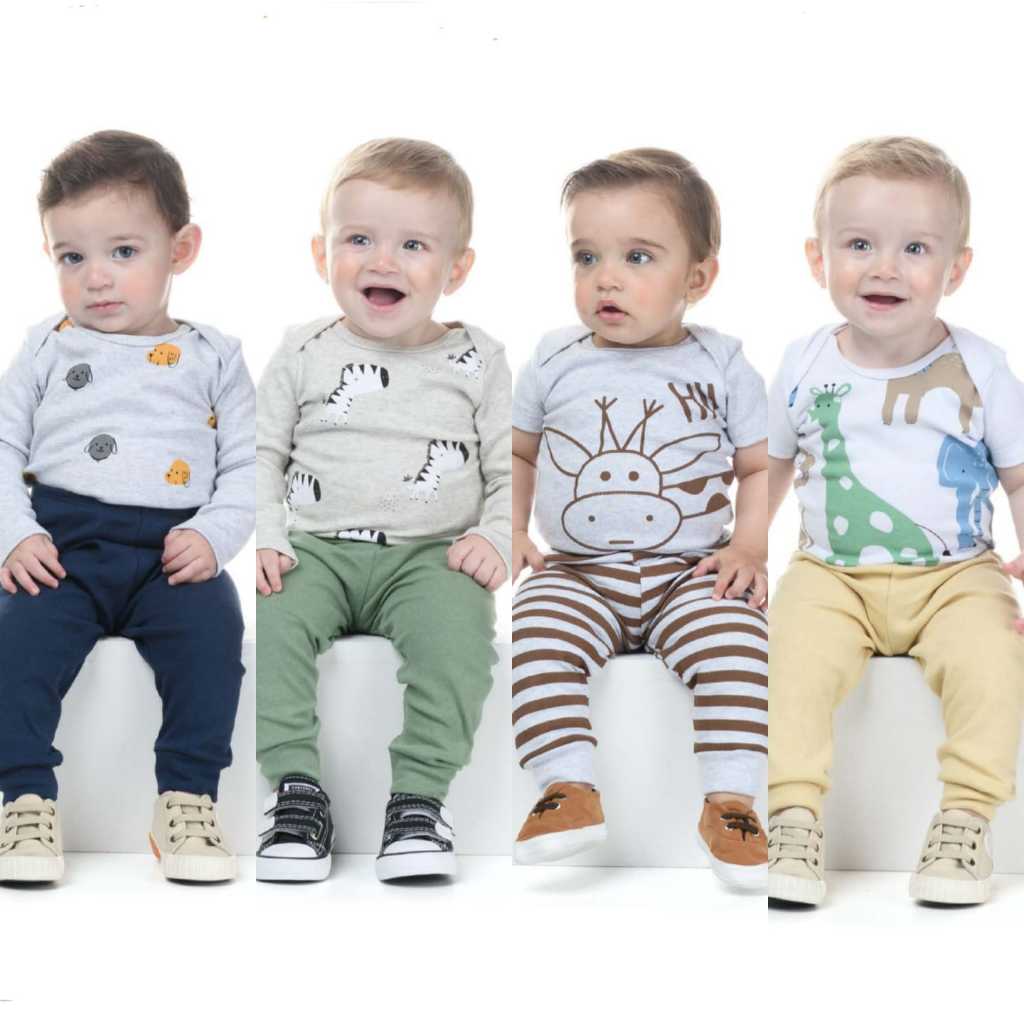 Kit Body Bebê Menino Kit 3 Peças Conjunto 1 Body Manga Longa + 1 Body ...