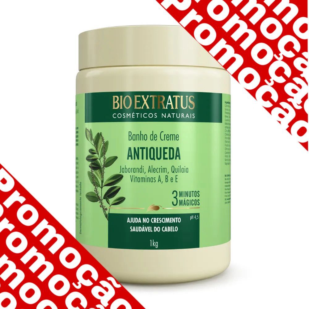 Banho de Creme Antiqueda Jaborandi, Alecrim, Quilaia e vitaminas A, B e ...