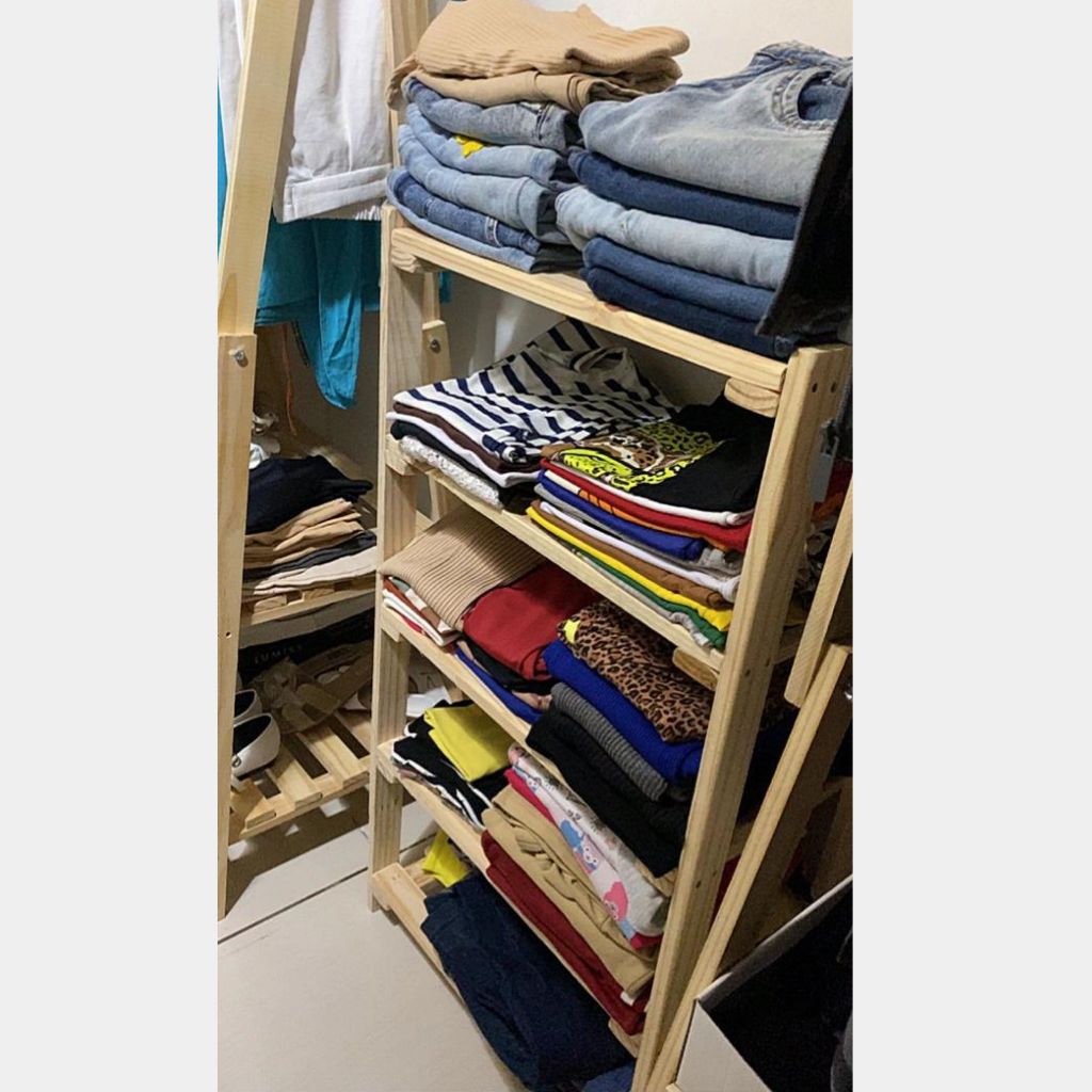 Estante Aparador Roupas Organizador Rack 5 Prateleiras Gabinete Jardim ...