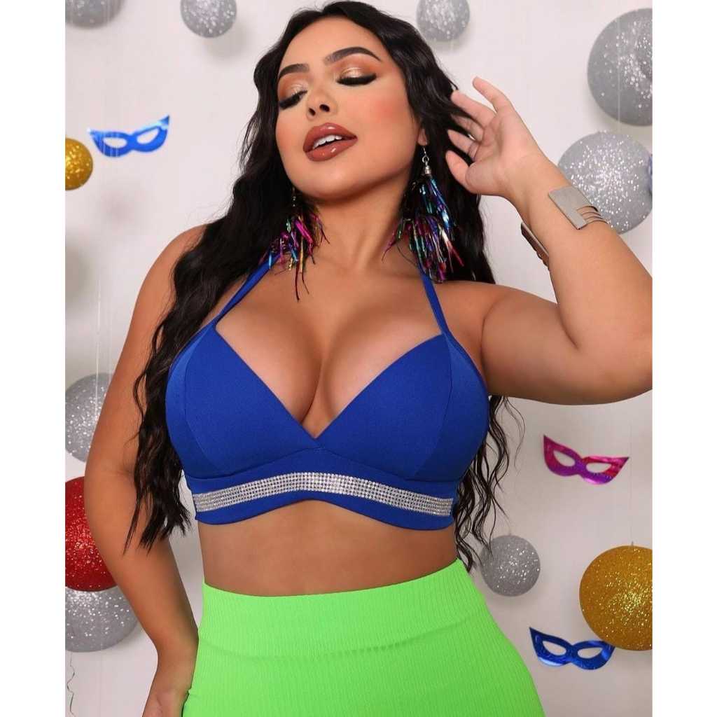 Top Cropped Croped Zara com Strass Tendencia 2024 Blogueira Alfaiataria com Bojo Gringa | Shopee ...