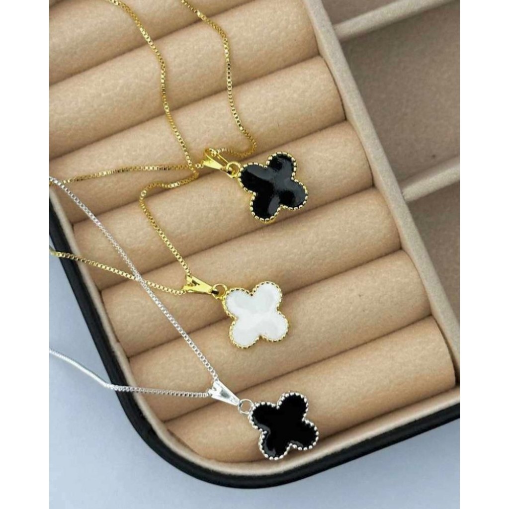 Colar Trevo Virginia Folheado a prata925 e Ouro 18k | Shopee Brasil