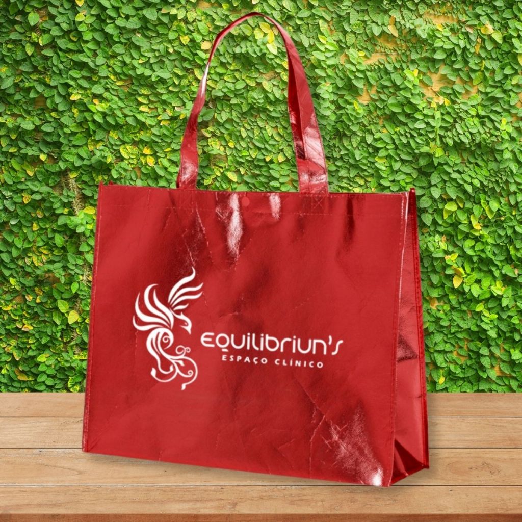 Kit 30 Sacola Tnt Metalizado Grande 50x40x14 Personalizada C/ Logo ...