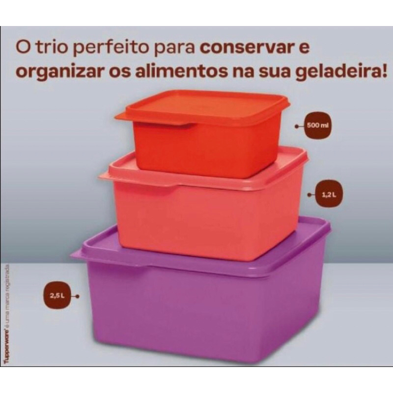 Tupperware Kit com 3 Basic Line Tupperware | Shopee Brasil