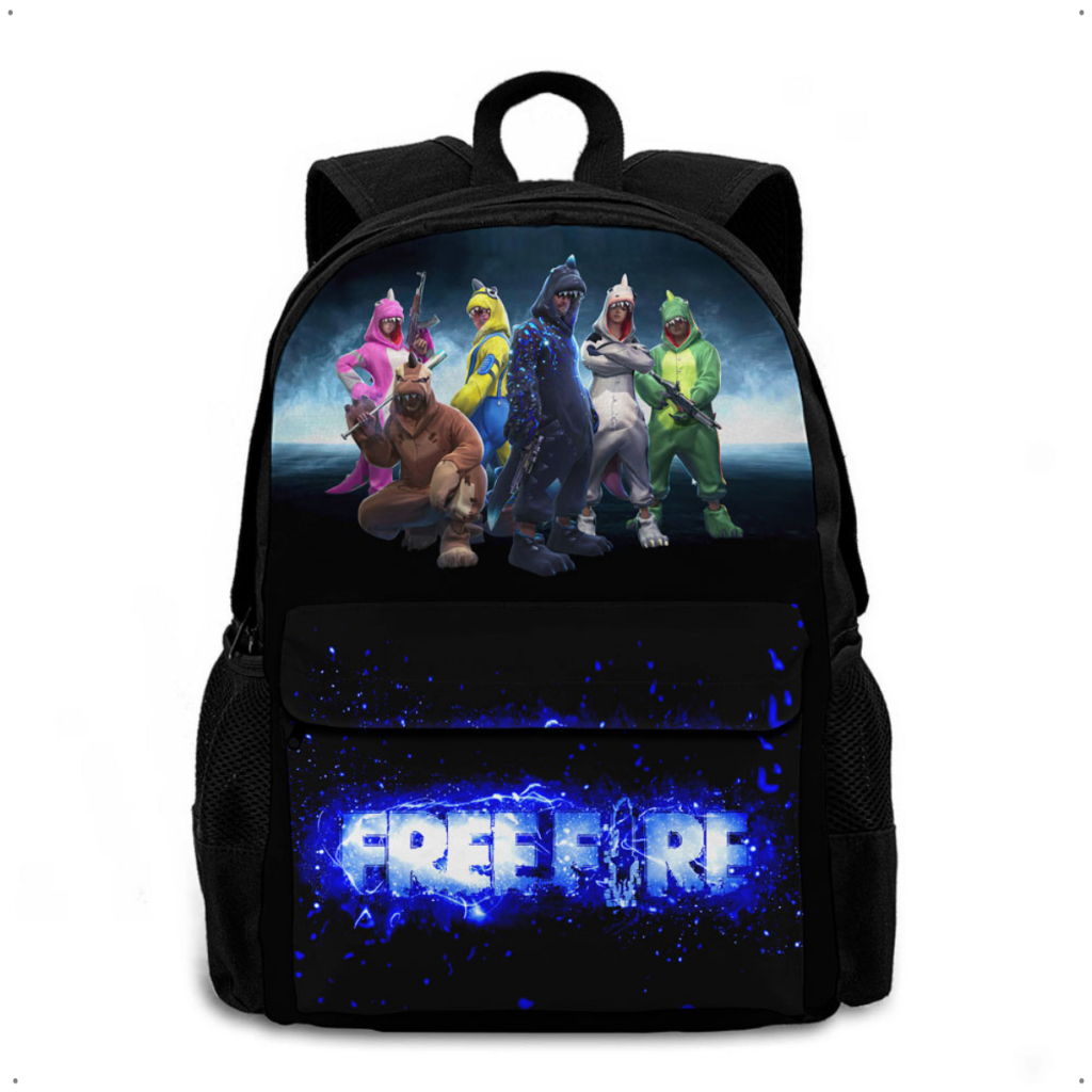 Mochila Bolsa Escolar Free Fire Exclusiva Unissex Jogo Resistente Nylon ...