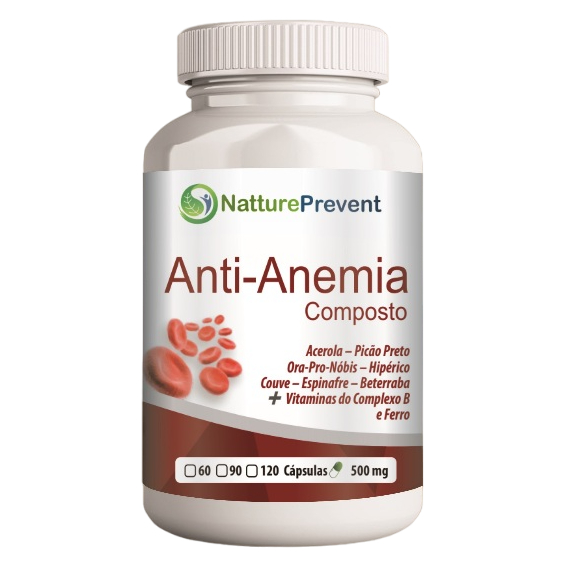 Composto Anti-Anemia 500mg 60 / 90 / 120 Cápsulas - Suplemento ...